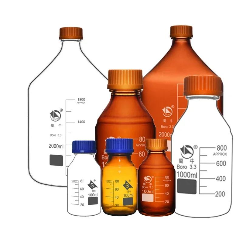 Laboratory Reagent Bottles Threaded Bottles Chemical Experiment ...