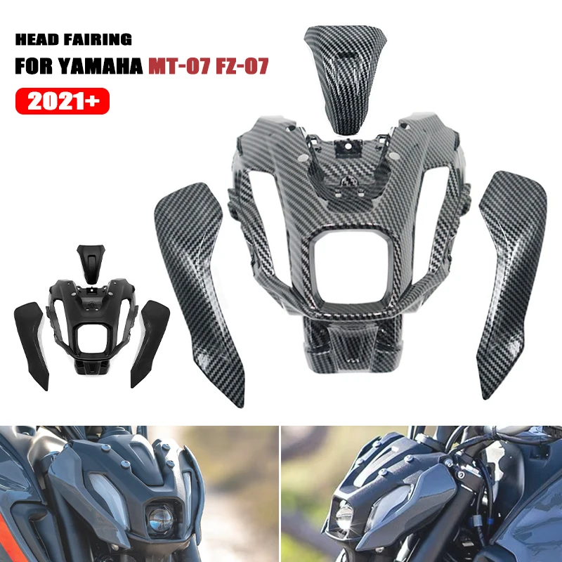 MT07 FZ07 Motorcycle Front Headlight Head Cowl Upper Nose Fairing Side ...
