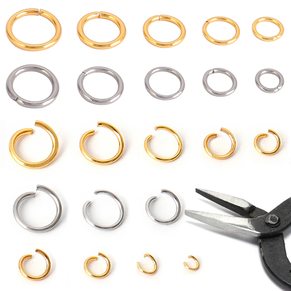 100-200pcs Stainless Steel Open Jump Rings Split Rings Connectors For ...