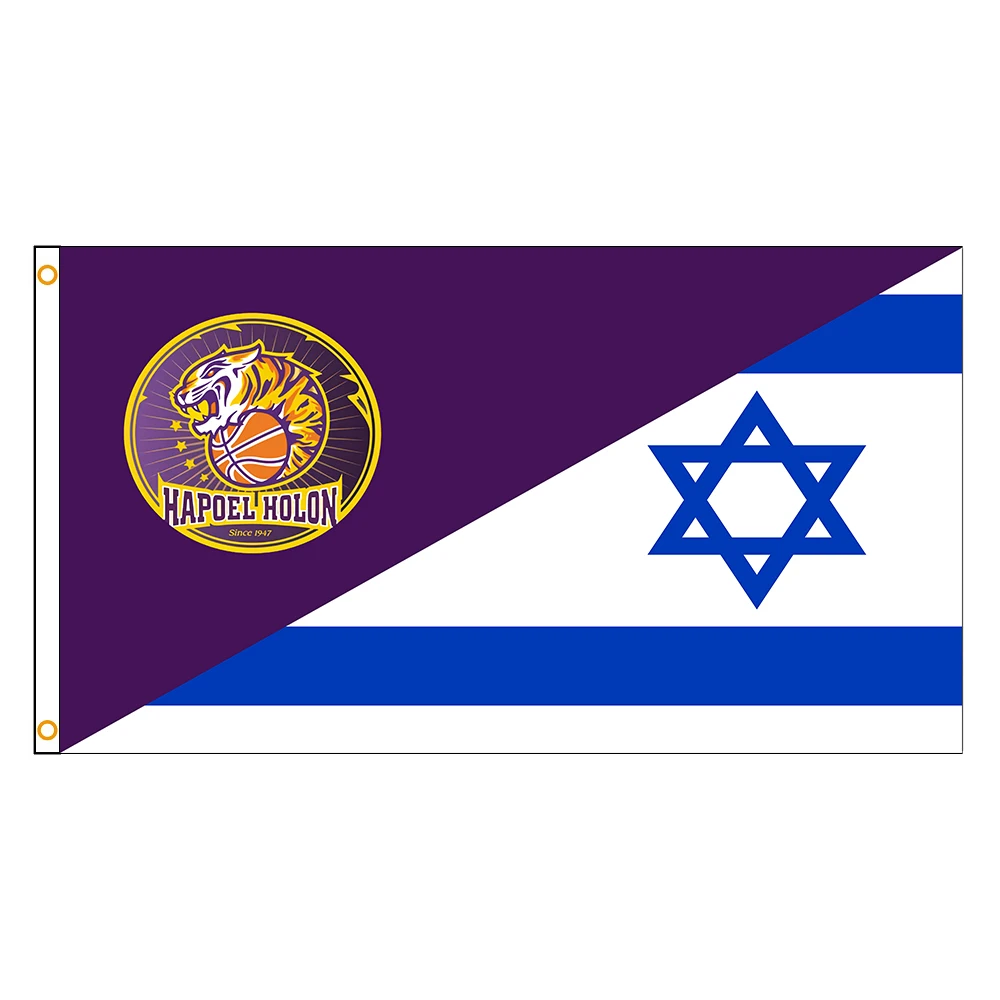 90x150cm-Half-Hapoel-Holon-Half-Israel-Flag-Polyester-Printed-Ball-Game ...
