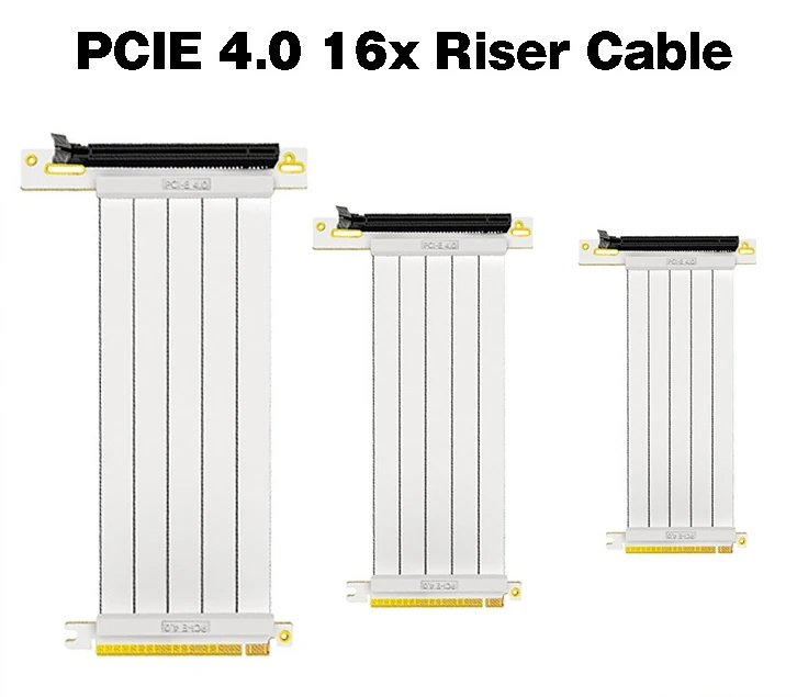 PCIE 4.0 Full Speed White 16x Riser Cable Graphics Card Extension Cable ...