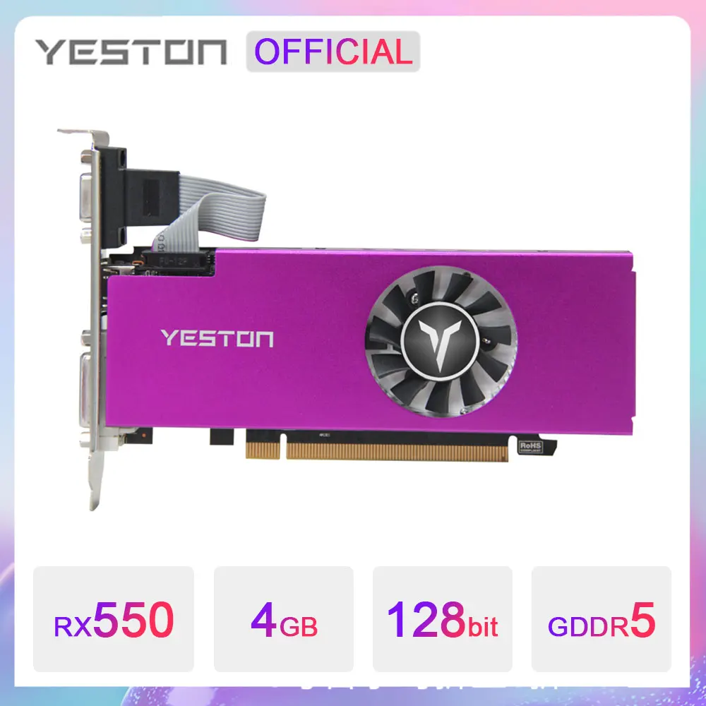 YESTON-Radeon-RX-550-Graphic-Card-GDDR5-4GB-128Bit-Gaming-Computer-GPU ...