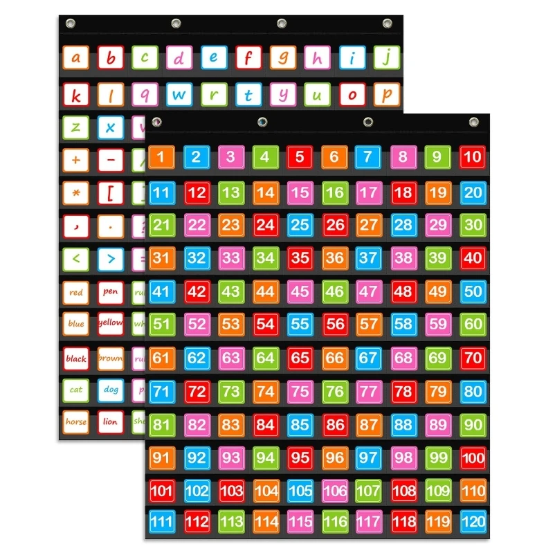 120-Pockets-Hundred-Pocket-Chart-with-150-Pieces-Double-Sided-Number ...