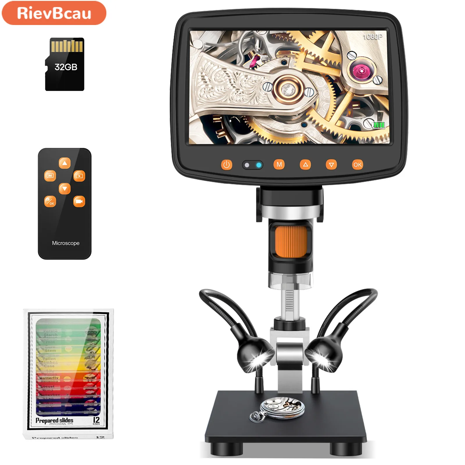 RIEVBCAU MS1 Digital Microscope 7'' LCD 1500X Magnification 12MP ...
