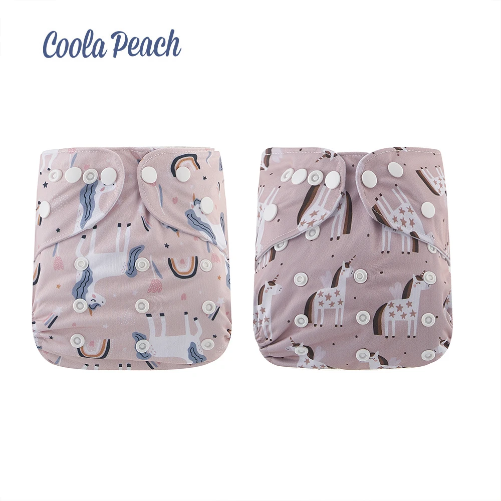 CoolaPeach-2Pcs-Set-Pack-Recycled-Fabric-Baby-Cloth-Diapers-With-Liners ...