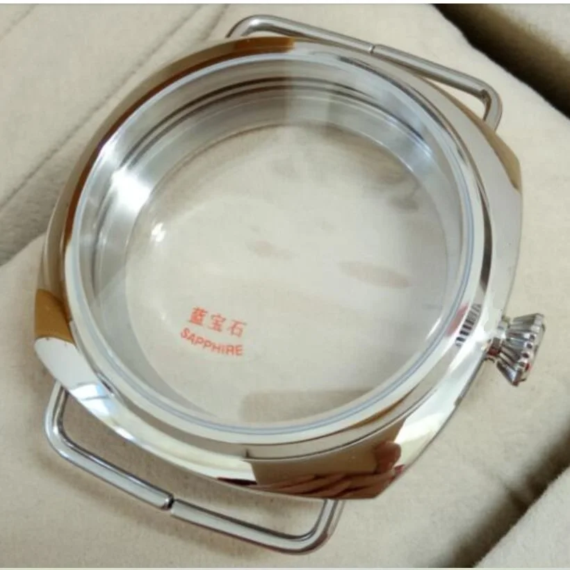 45mm Sapphire Crystal 316L Stainless Steel Watch Case Fit ETA 6497/6498 ...