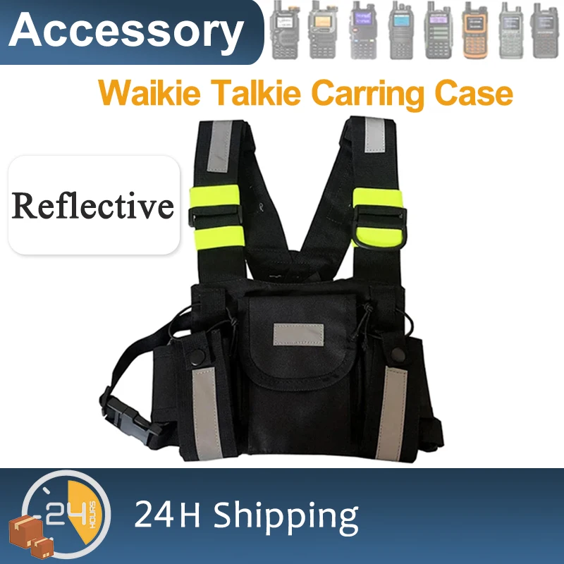 Walkie-Talkie-Shoulder-Holster-Two-Way-Radio-Reflective-Chest-Harness ...