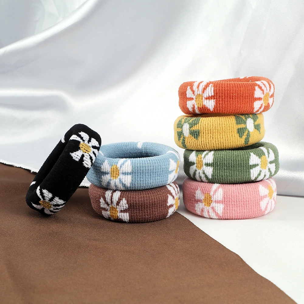 5PCS/Set Thickening Basic Women Hair Bands Flower Daisy Sweet Colorful ...