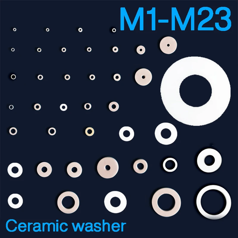 M1 M2 M3 M4 M5 M6 M8 M10 M16 M23 Alumina Ceramic Washer Spacer High ...