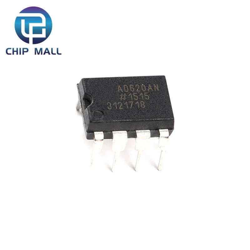 10PCS AD620ANZ DIP-8 Low drift low power instrumentation amplifier IC ...