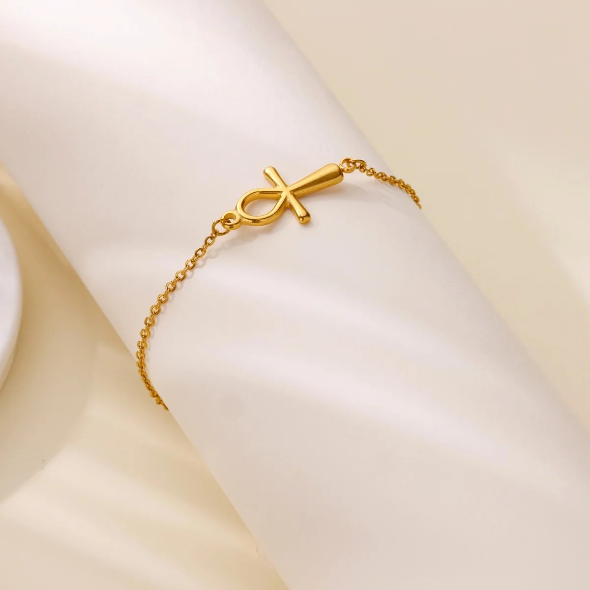 Egyptian Ankh Cross Anklets For Women Stainless Steel Gold Color Key Of ...