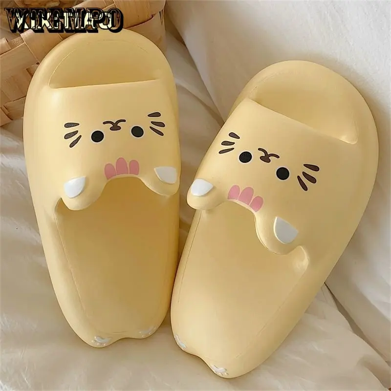 WTEMPO-Cartoon-Cats-Pattern-Cute-Cat-Ears-Design-Women-Slipper-Men ...