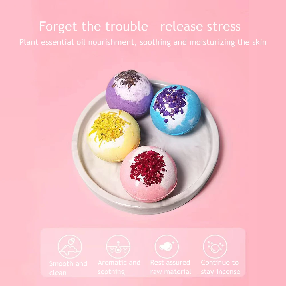 Lavender Aromatic Dry Flower Bubble Bath Ball 100g/Pcs Essential Oil ...