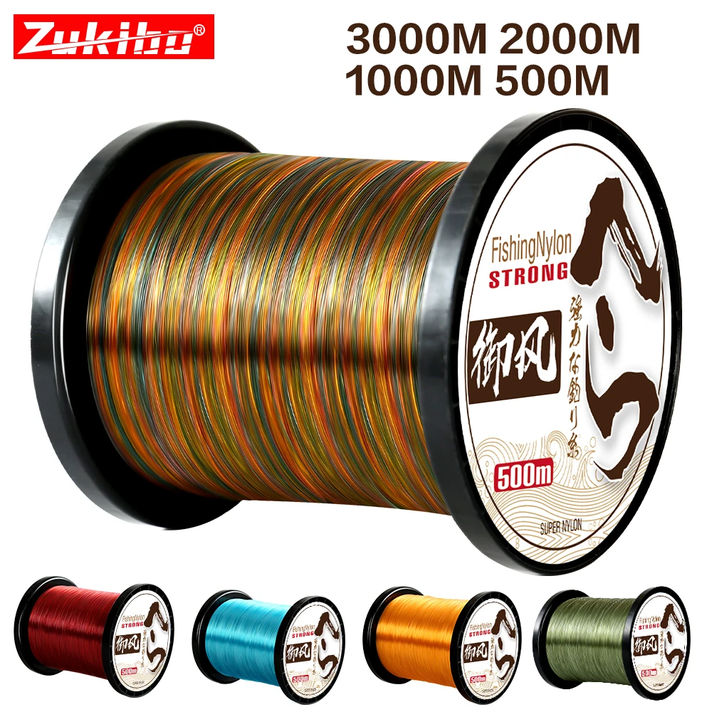 ZUKIBO-500M-1000M-3000M-Fluorocarbon-Coating-Bass-Japan-Nylon-Fishing ...