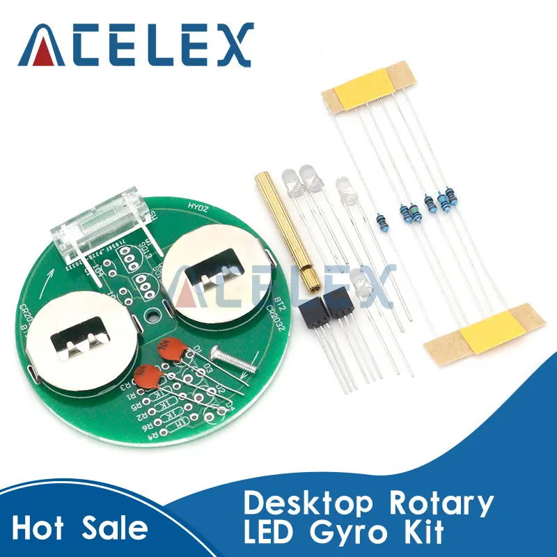 Diy Electronic Kit LED Gyro DIY Welding Kit Rotating Lantern Inline ...