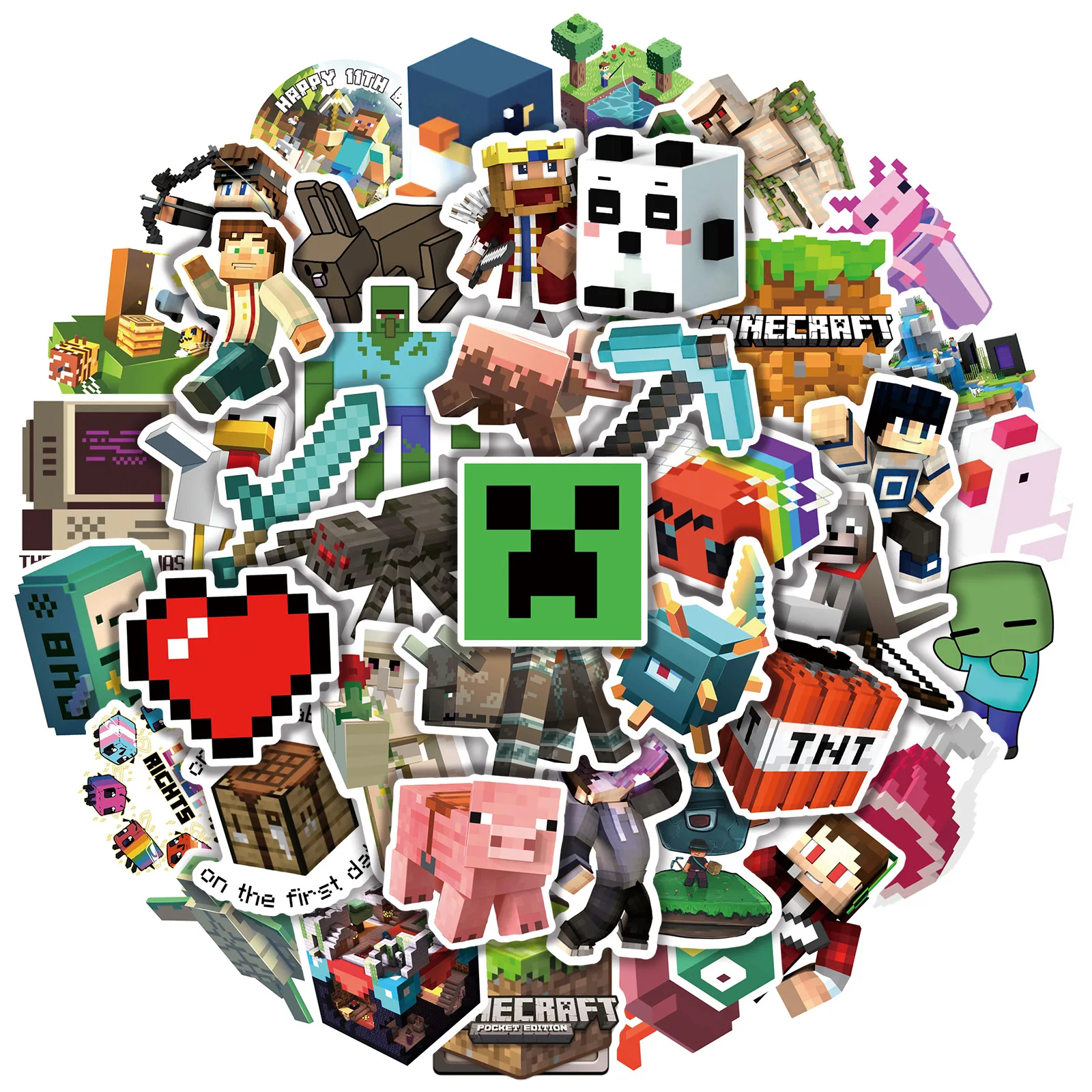 50pcs-Miner-Craftings-Stickers-Video-Game-Waterproof-Stickers-Creative ...