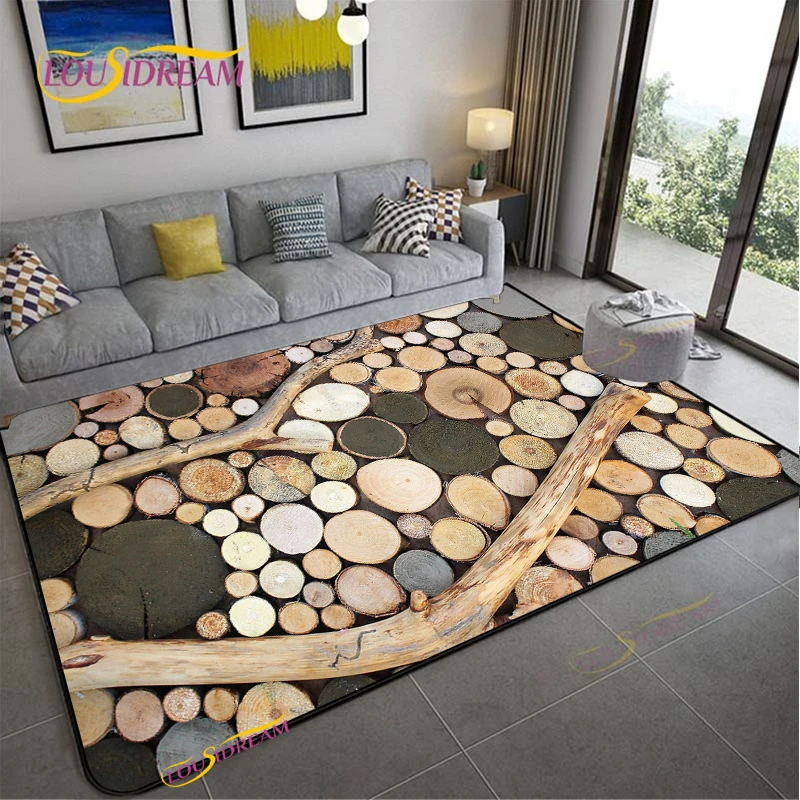 Geometric Wood Grain Kitchen Mat Living Room Floor Mat Door Mats ...
