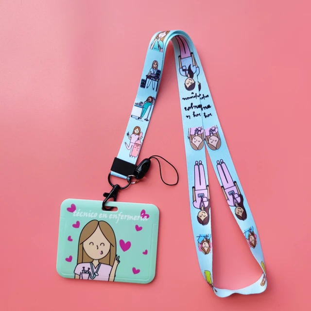 Nurse Life Lanyard Credit Card Holder Neck Strap Cartoon Business ...