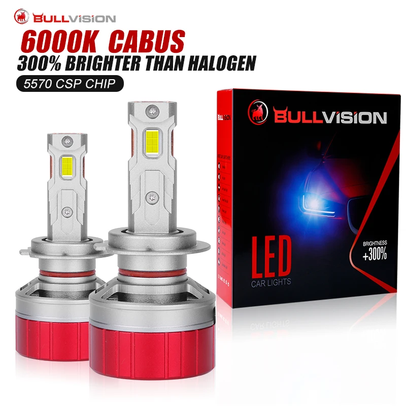 Bullvision H7 LED Canbus H4 H11 H1 Car Headlight Bulb HB3 9005 HB4 H8 ...