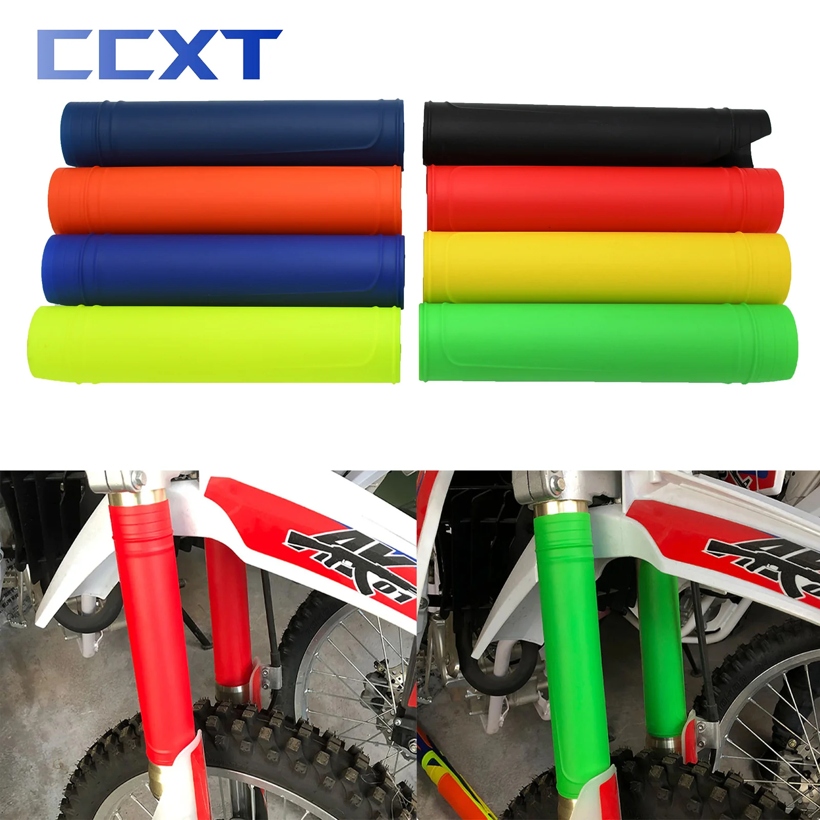 Universal-Motorcycle-Fork-Plastic-Cover-Shock-Absorber-Guard-Protector ...