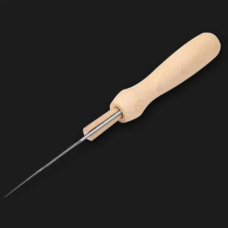 Solid-Wood-Handle-Poke-Needle-Needles-Awl-Craft-Sewing-Tool-With-Fine ...