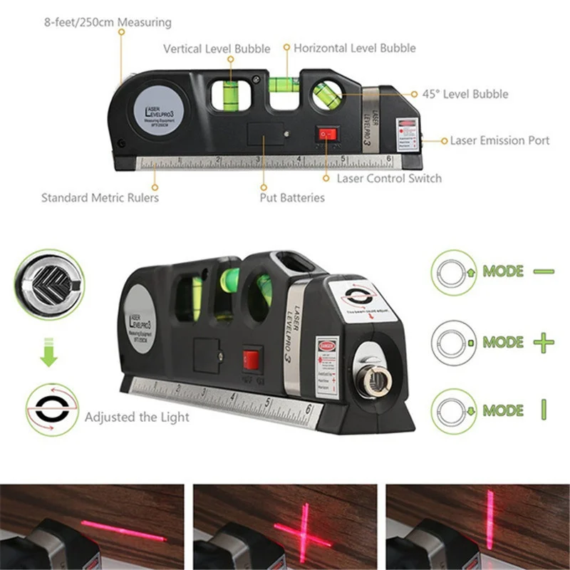 8FT-25m-Laser-Level-Machine-Nivel-Laser-Horizon-Vertical-Aligner ...