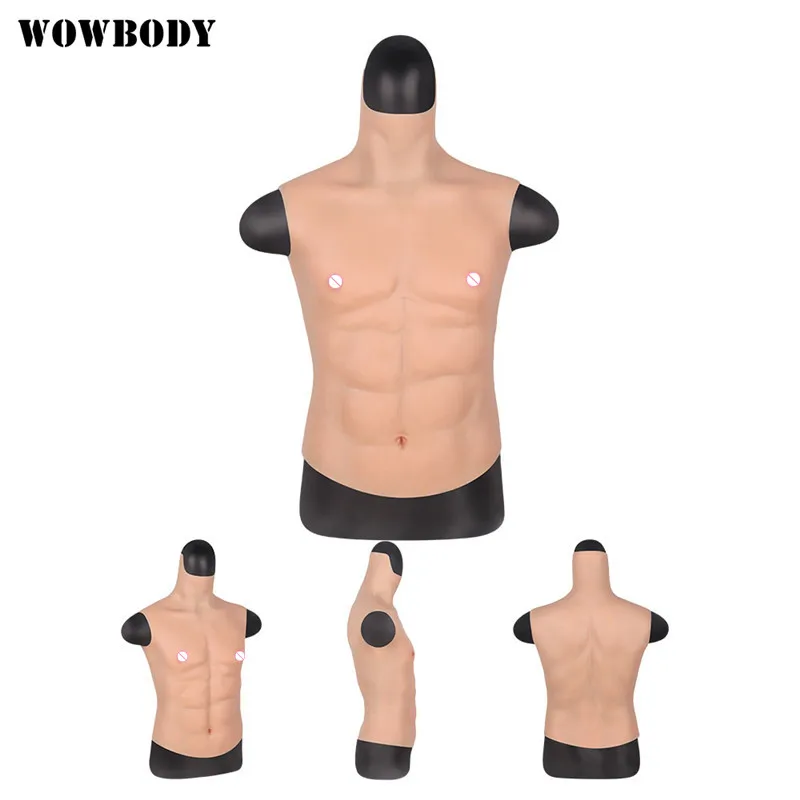 Half Body Artificial Silicone Muscle Realistic Abdominal Crossdress ...