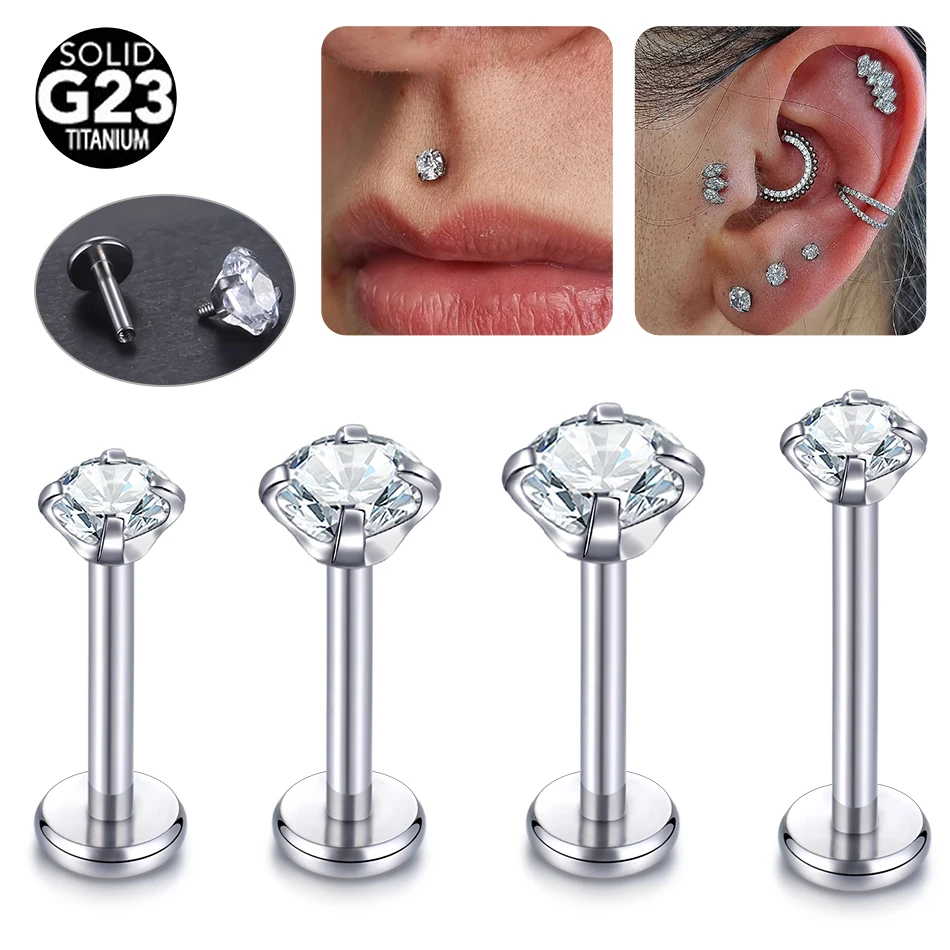 1PC-Titanium-Labret-Piercing-Lip-Ring-zircone-2-5-5mm-16G-14G-orecchio ...