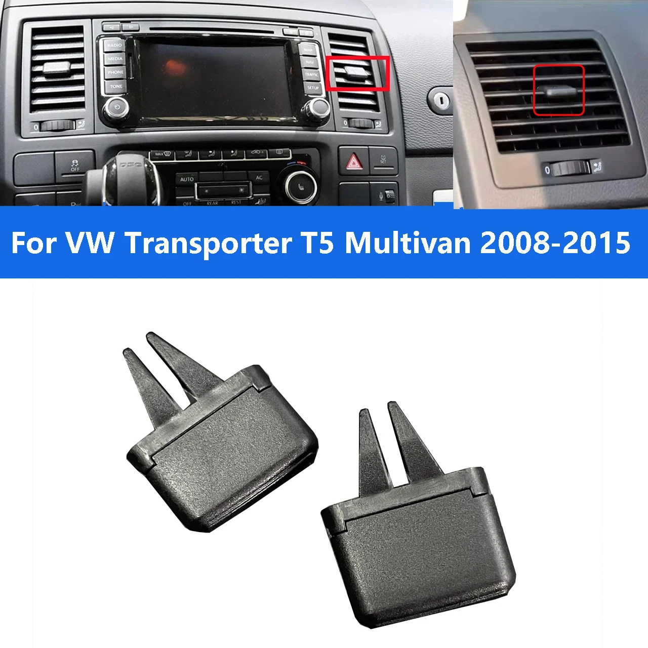 1PC Dashboard AC Air Vent Grill Slide Clip Trim For VW Transporter T5 ...