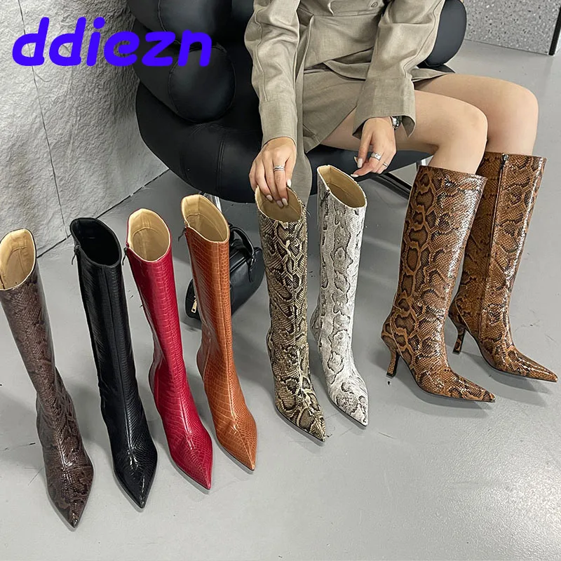 Fashion-Zippers-Ladies-Long-Boots-With-Heels-Shoes-Female-Autumn-Winter ...