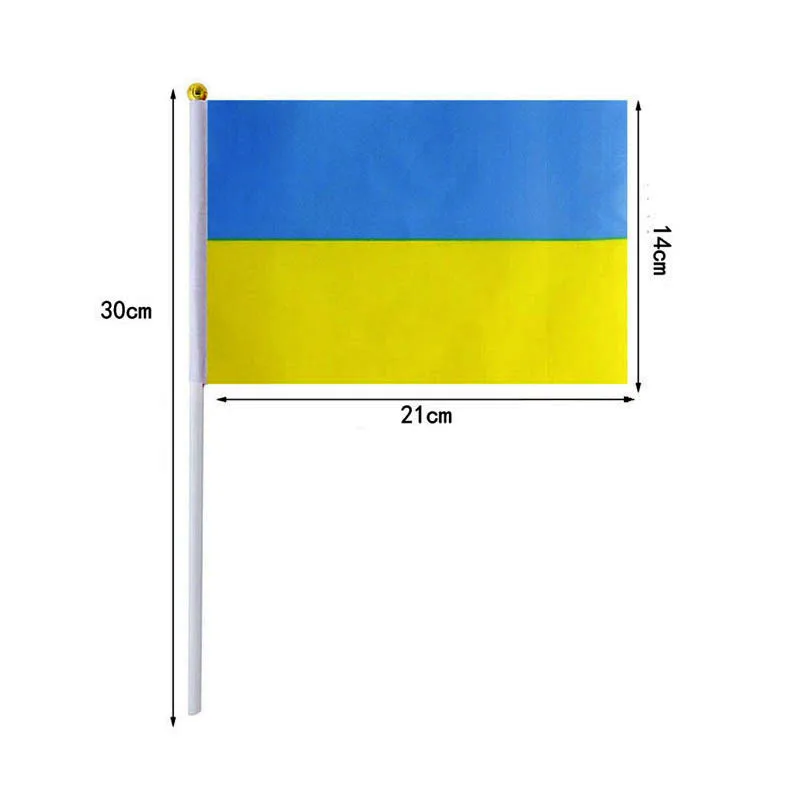 10 Pcs/lot Ukrainian Hand Waving Flags 14x21cm Ukraine Flag Wholesale ...