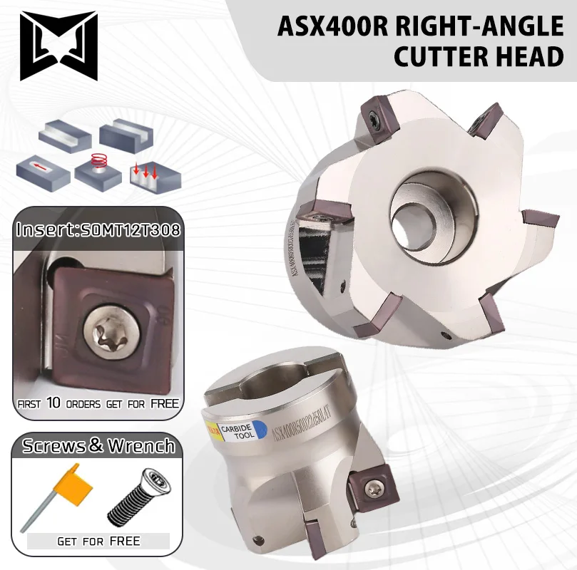 ASX400R right-angle 90-degree milling cutter SOMT12T308 blade CNC ...
