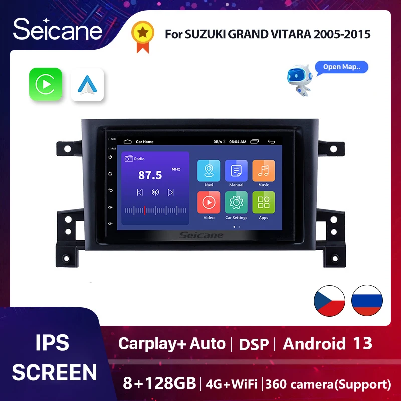 Seicane-Radio-con-GPS-para-coche-reproductor-Multimedia-con-Android-13 ...