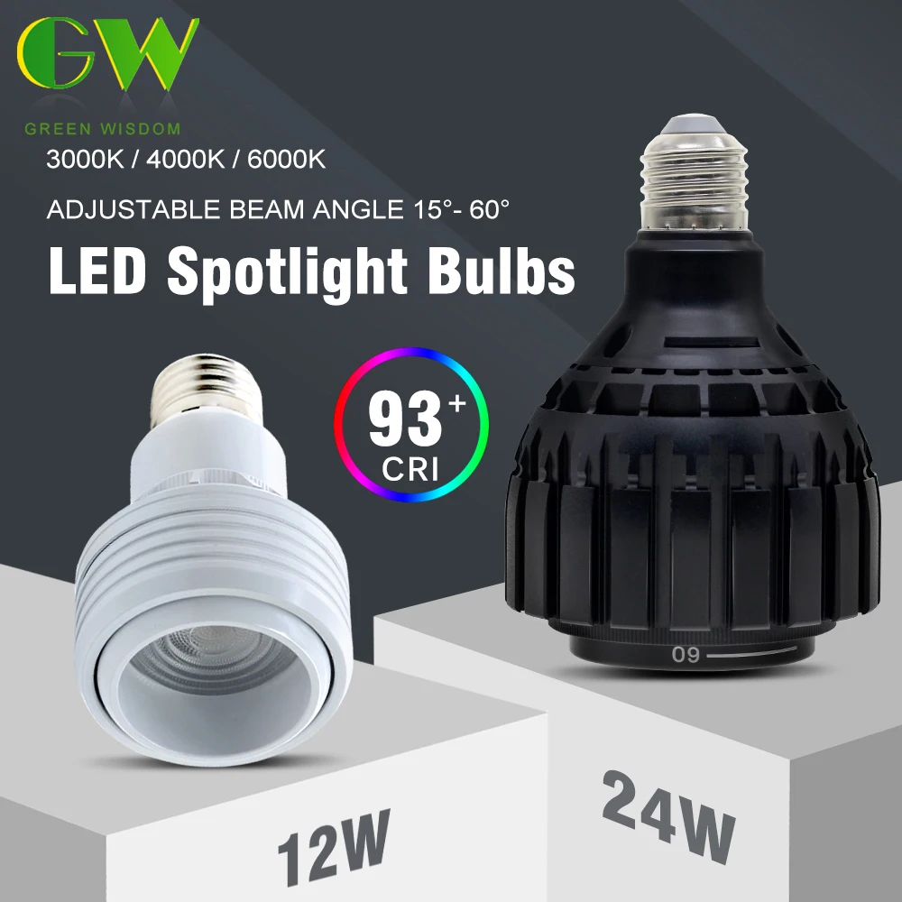 High Color Rendering Adjustable Beam Angle 15°-60° E27 85V-265V 12W 24W ...