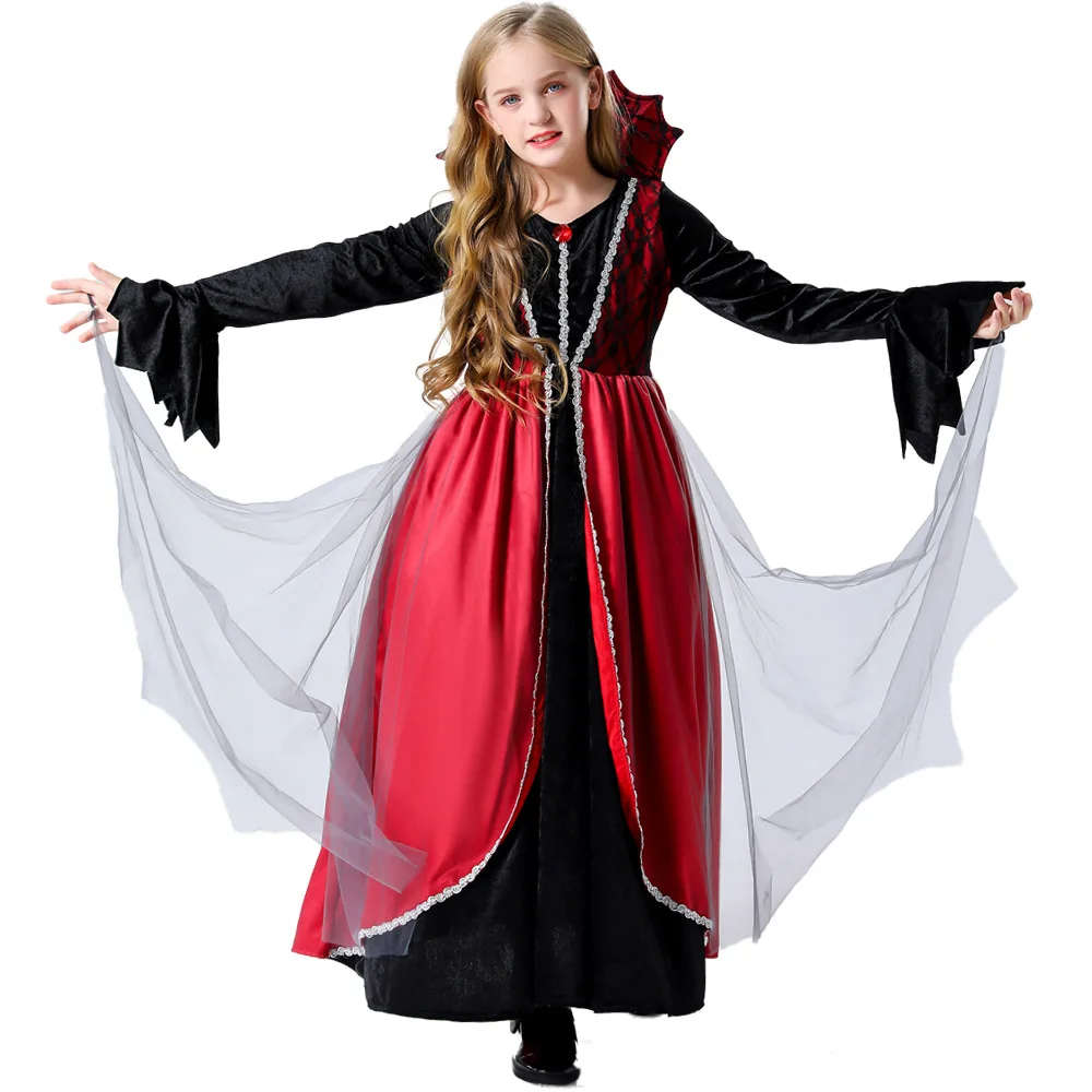 Girls-Halloween-Costume-Vampire-Dress-Up-Kids-Children-Vampiress-Role ...