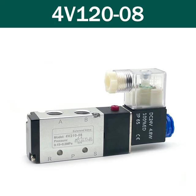 Pneumatic Electric Solenoid Valve 4V210-08 5 Way 2 Position Control Air ...