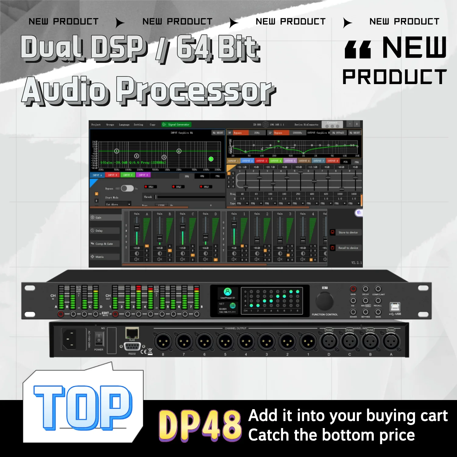Drive-Rack-Dual-Core-DSP-DP48-Professional-Digital-Audio-Sound ...
