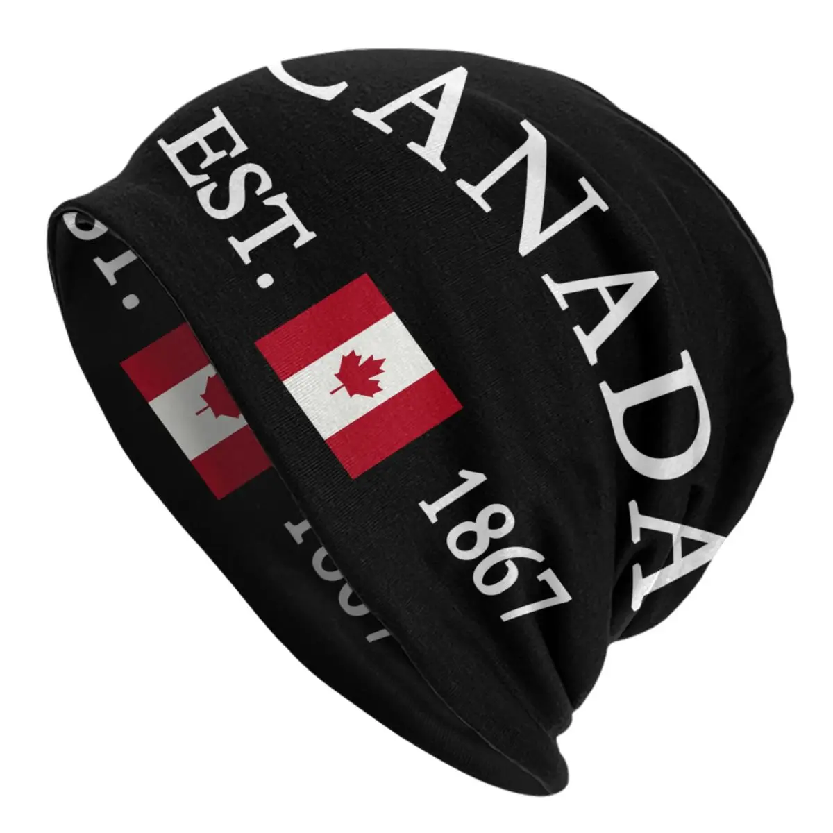 Flag Of Canada Skullies Beanies Caps Unisex Winter Warm Knit Hat Women ...