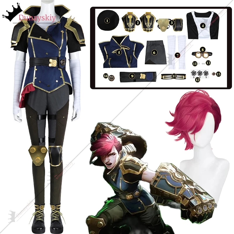 Juego-LOL-Arcane-Season2-Cosplay-Caitlyn-Kiramman-VI-disfraz-uniforme ...