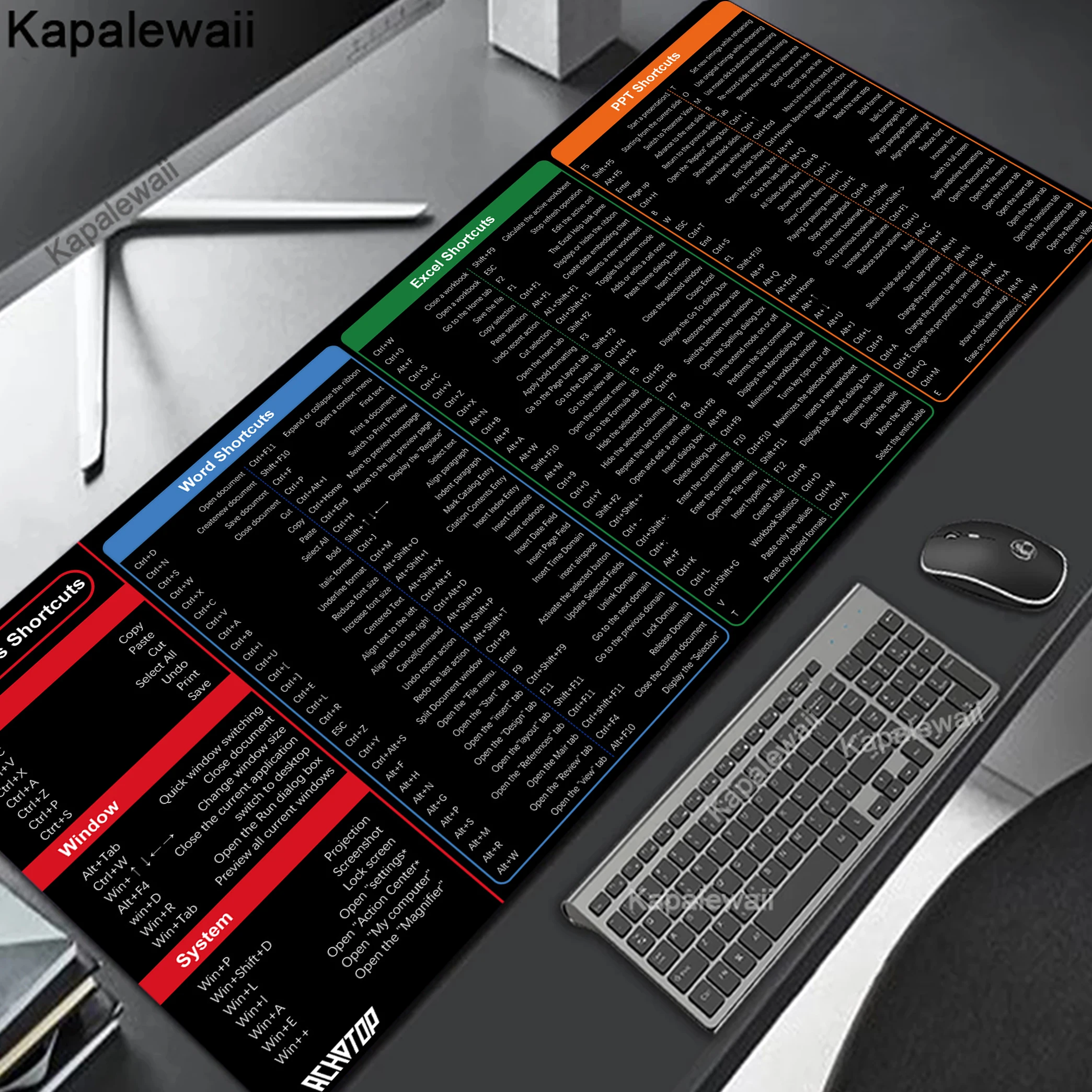 Excel-Shortcut-Desk-Mat-Keyboard-Shortcut-Mouse-Pad-Windows-Linux ...