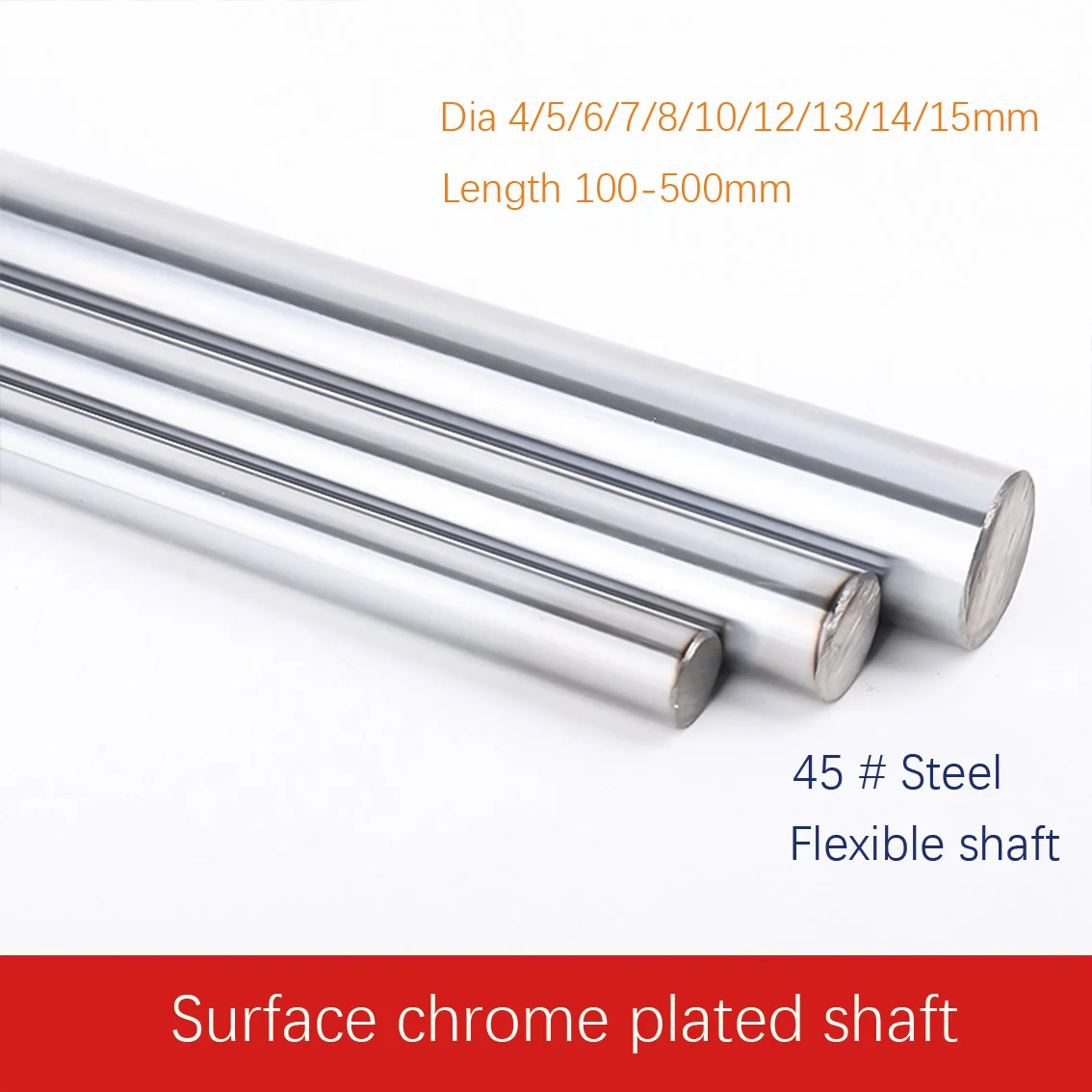 1Pcs Surface Chrome Plated Shaft 4mm 5mm -15mm Round Solid Rod Linear ...