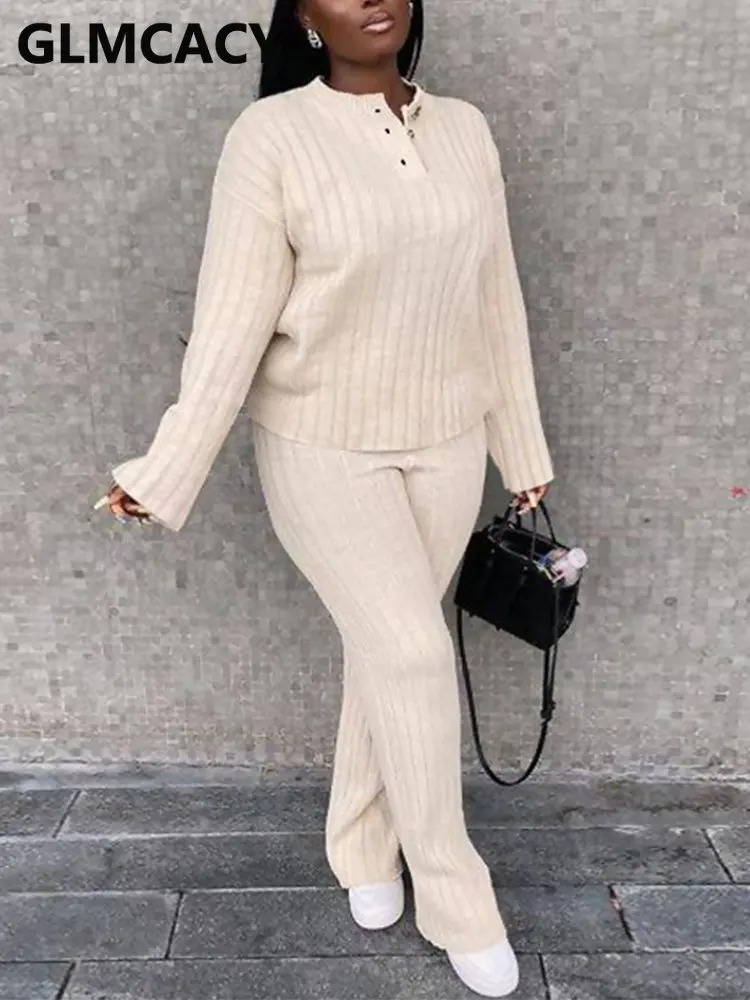 Women-Two-Piece-Knitted-Suits-Long-Sleeve-Pullover-Sweater-Slim-Pants ...