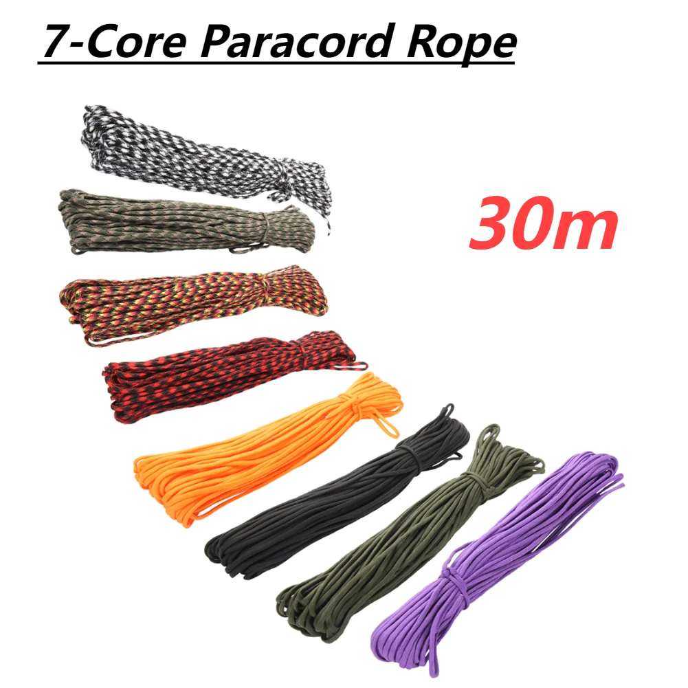 30m 7-Core Paracord Rope 4mm 550 Parachute Cord Durable Outdoor ...