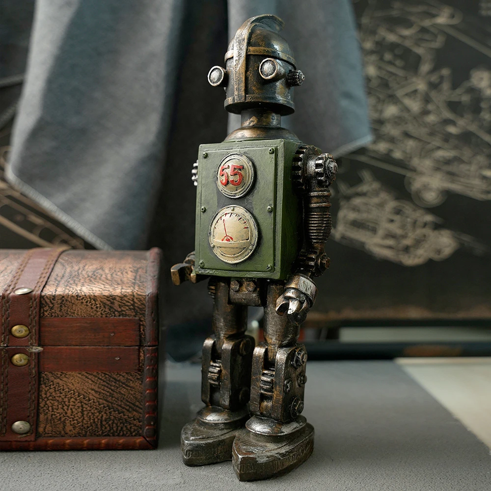 Punk-Art-Mechanical-Punk-Bots-Statue-Gothic-Gear-Robot-Sculpture-Retro ...