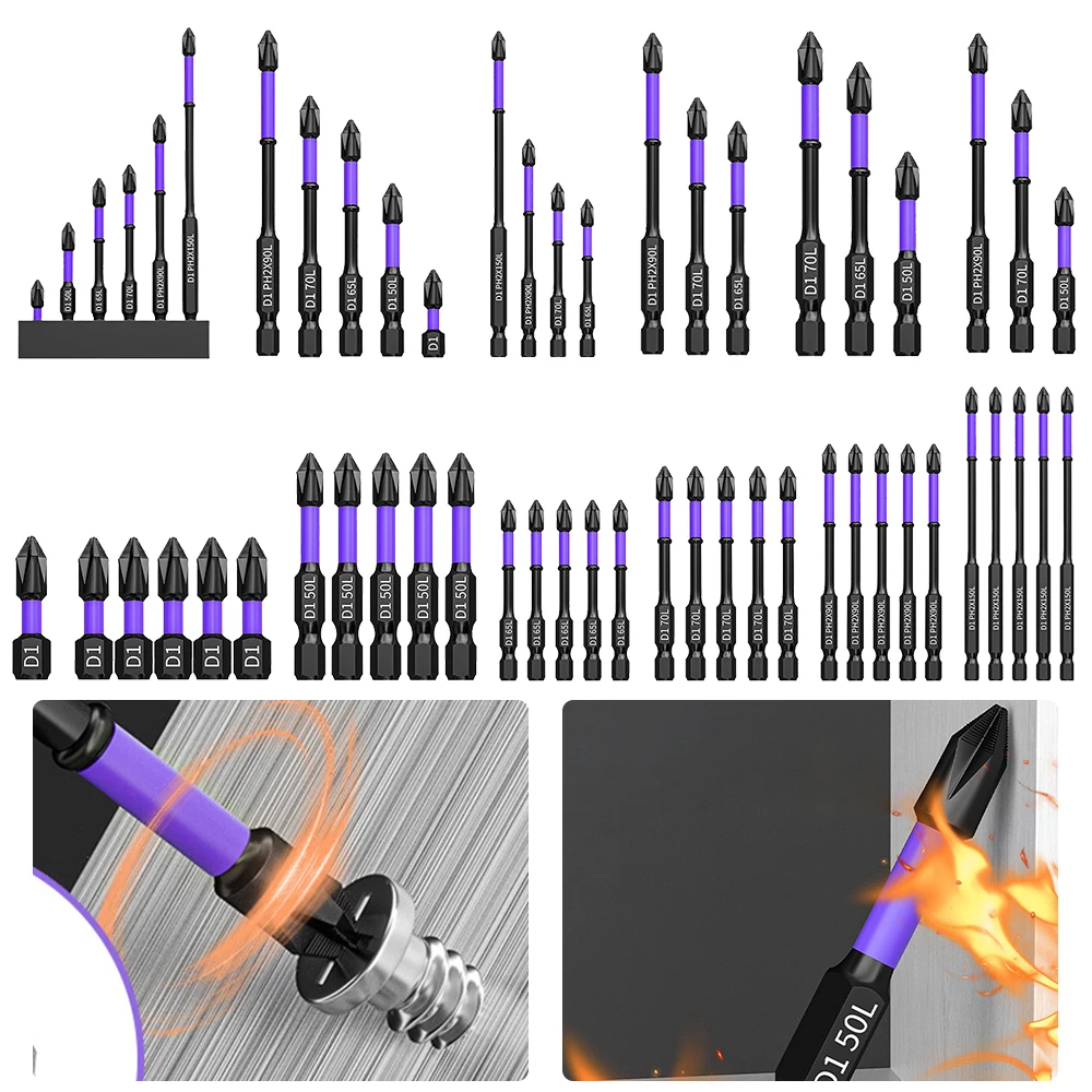 Magnetische-Batch-Kop-D1-Schroevendraaier-Set-Impact-Boor-Bit-Schroef ...