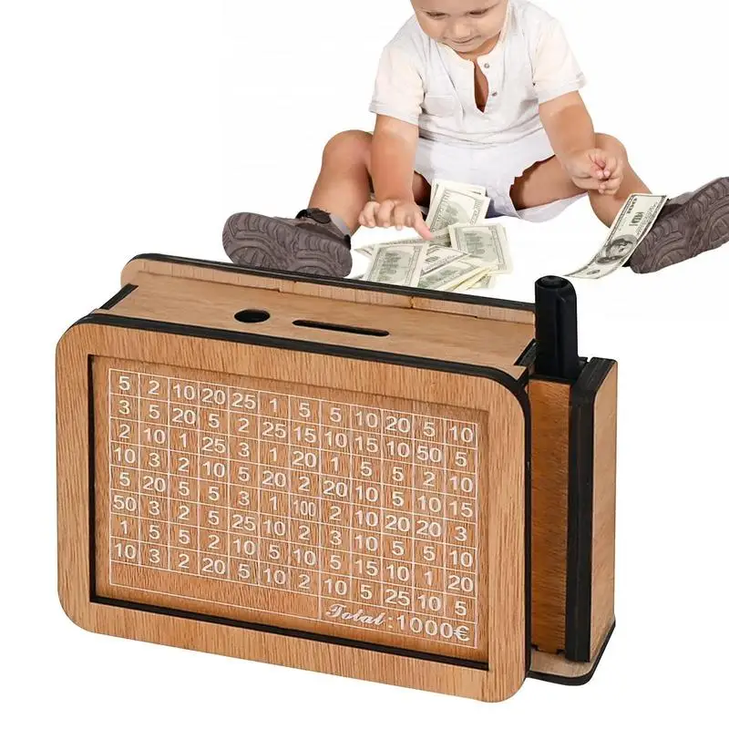 Caja de ahorro de dinero con números, hucha irrompible para niños ...