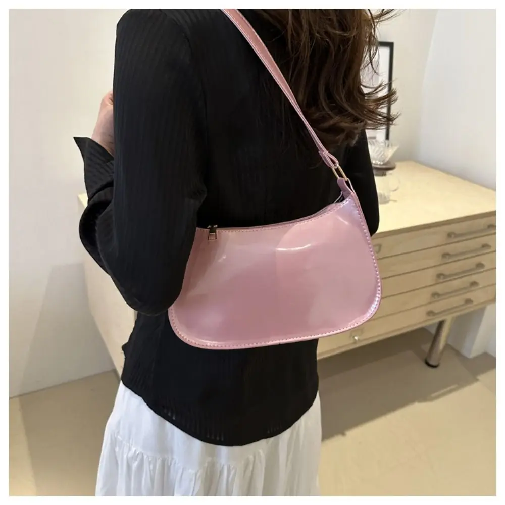 Solid-Color-Handbag-Trend-PU-Dumpling-Shape-Crossbody-Bag-Zipper-Style ...