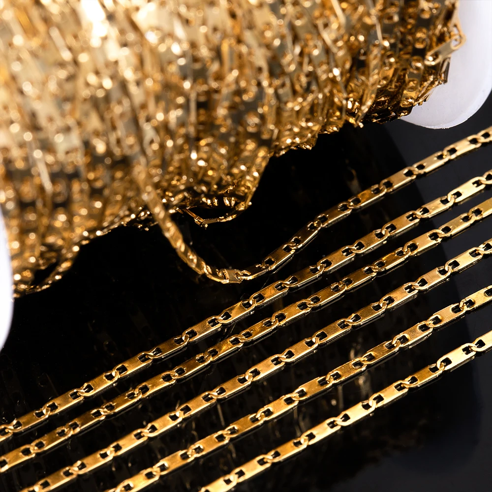 1meter-Stainless-Steel-Thin-Flat-Link-Chain-Gold-Color-Chain-for ...