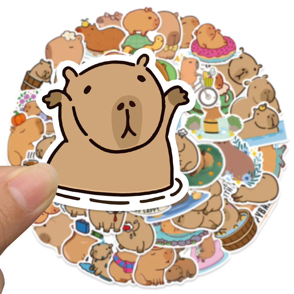 10-50Pcs-Capybara-Stickers-Cute-Brown-Stickers-Waterproof-Stickers-for ...