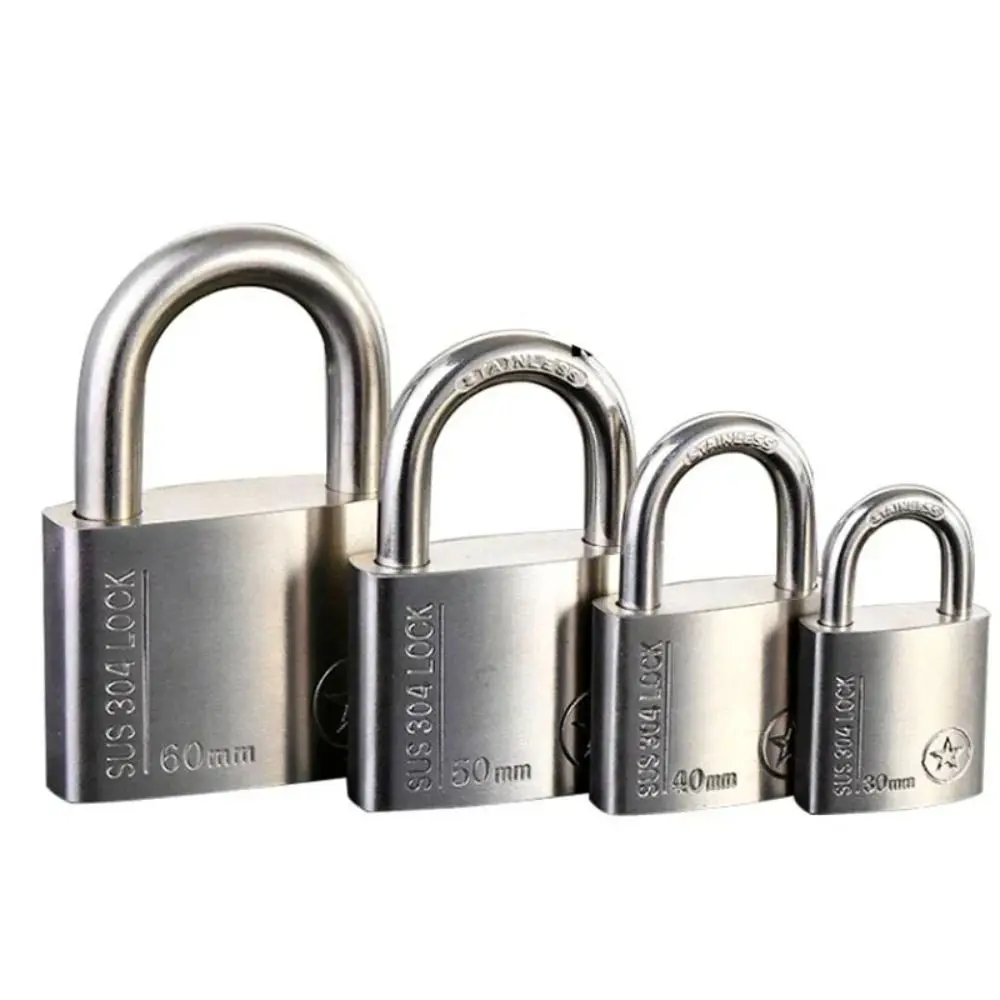 Heavy-Duty-304-Stainless-Steel-Padlock-Door-Gate-Rustproof-Padlocks-Gym ...
